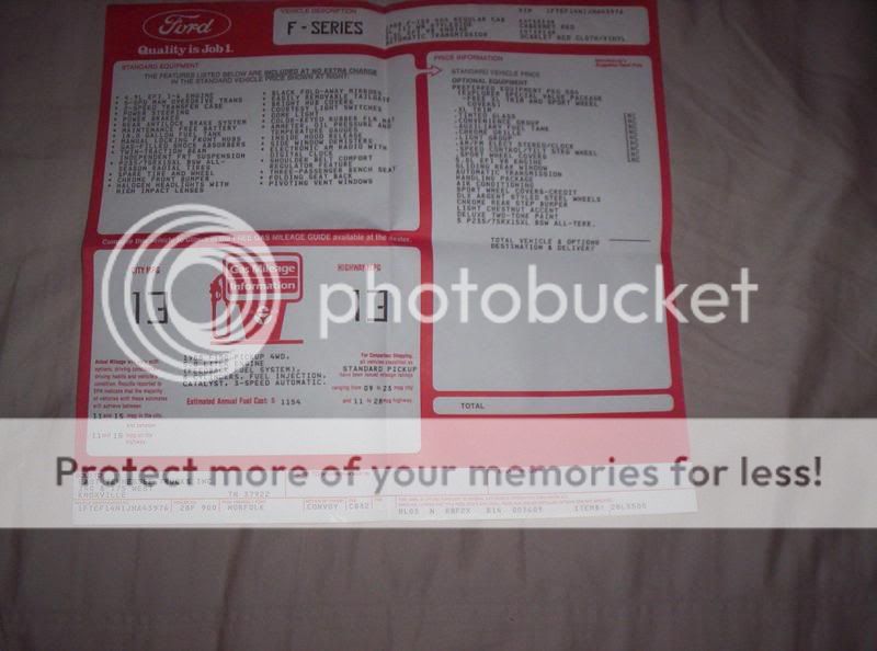 Original window sticker | Bronco Forum - Full Size Ford Bronco Forum